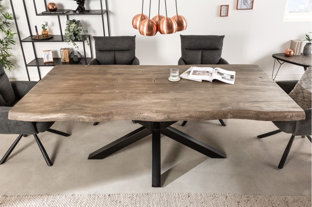 Luxus Baumstamm Tisch Esszimmer Grau Bilder