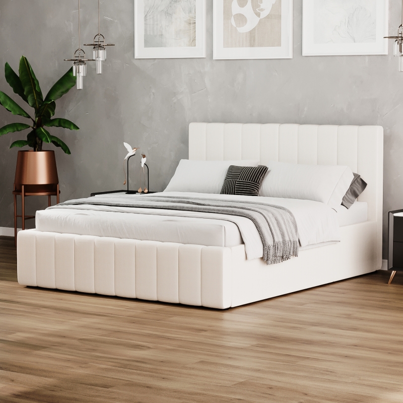 Lit Coffre Velours SOHO: Confort Luxueux & Espace de Rangement Optimal!