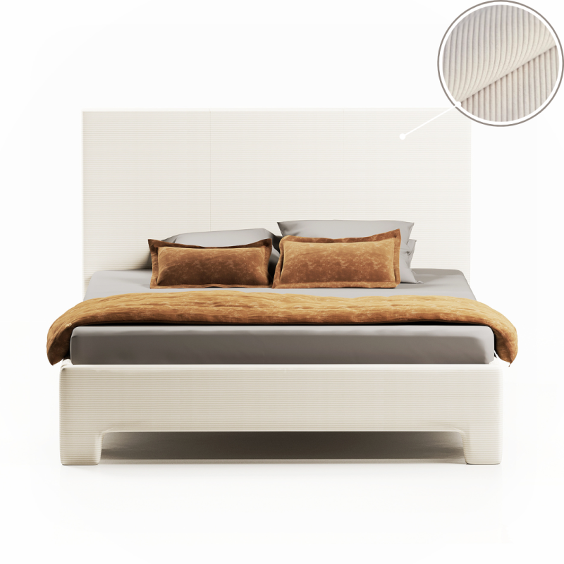 Lit design 140 avec rangement et led intégré - MEUBLERDESIGN