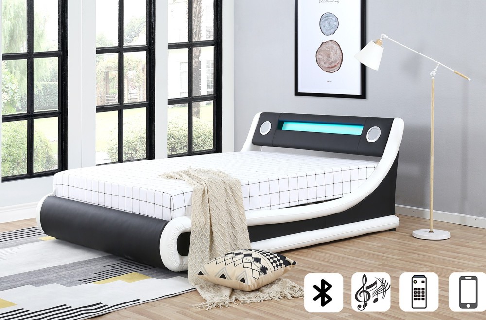 Modernes Doppelbett mit LED und Bluetooth