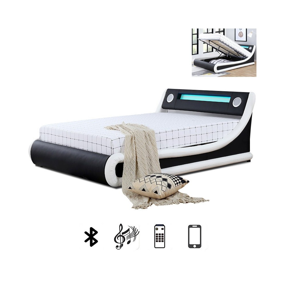 Modernes Doppelbett mit LED und Bluetooth