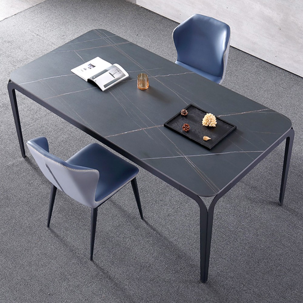 Table à manger Bexter en céramique effet marbre