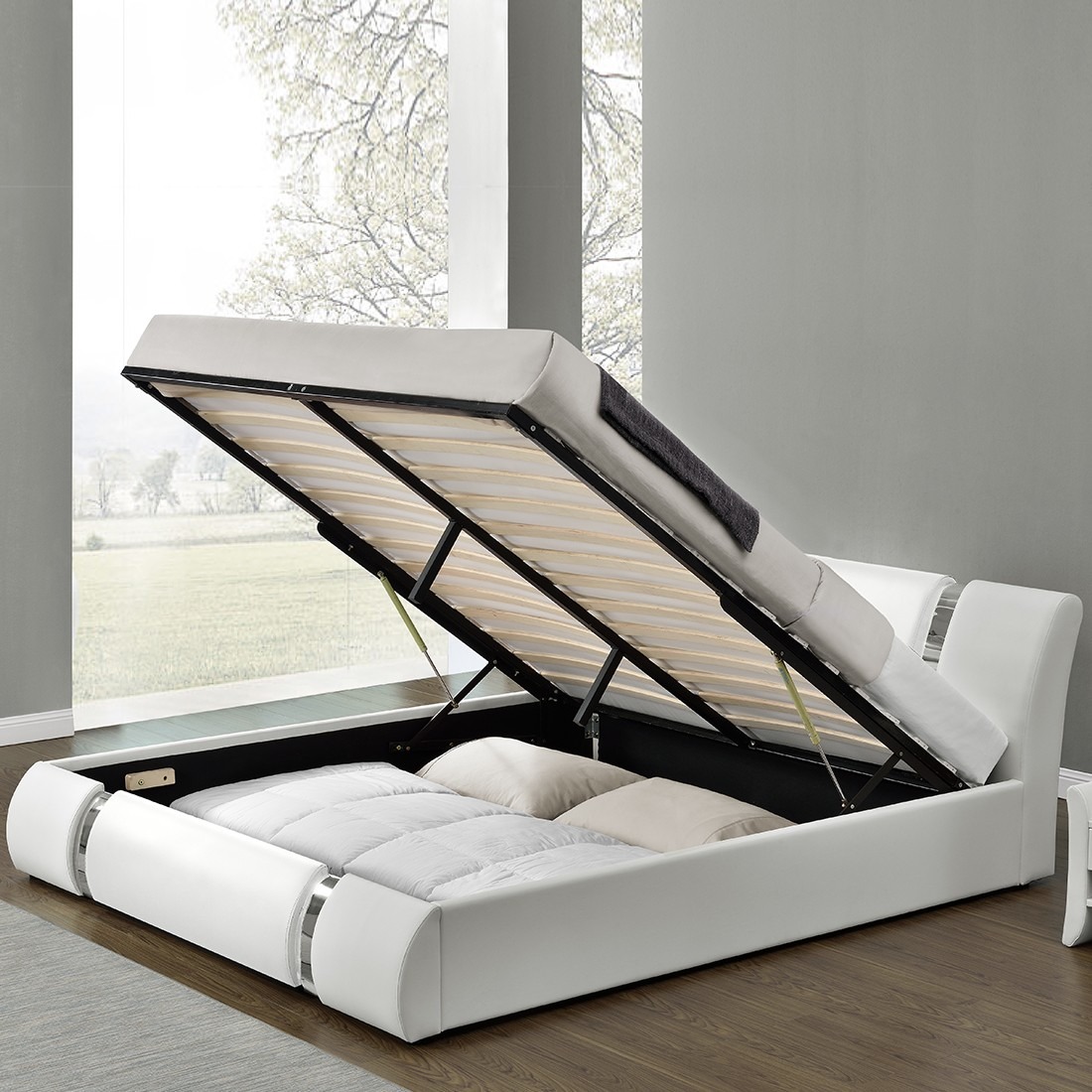 Lit Nova avec sommier relevable et rangement intégré - MEUBLERDESIGN