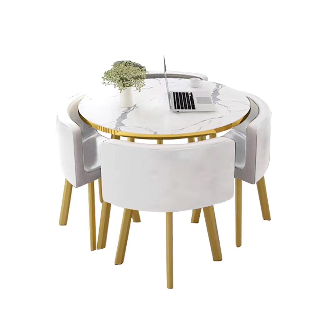 Table à manger ronde et chaises encastrable PopUp