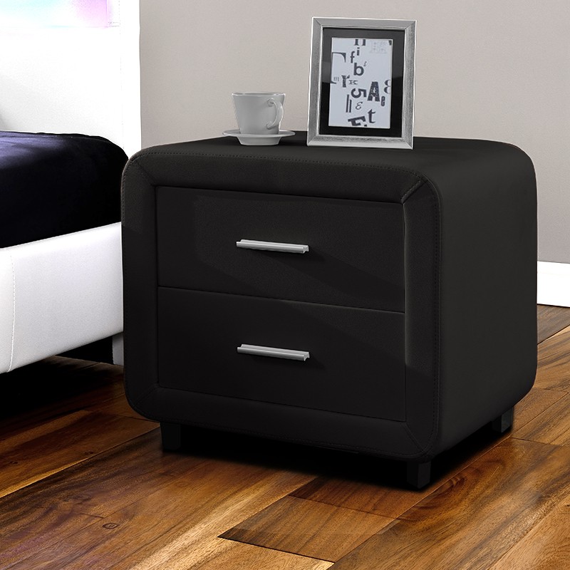 Lot de table de chevet en simili cuir design ZEST - MEUBLERDESIGN