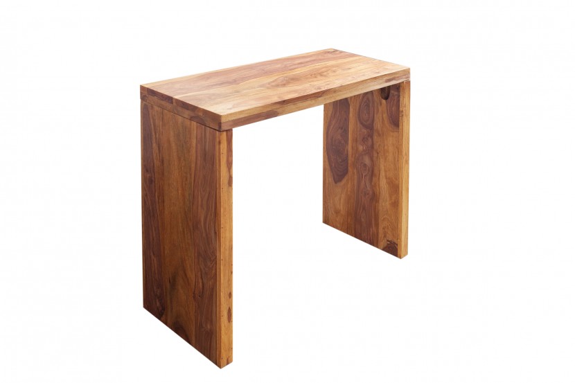 Table console massive MAKASSAR 100cm Sheesham Stone Finish Bureau