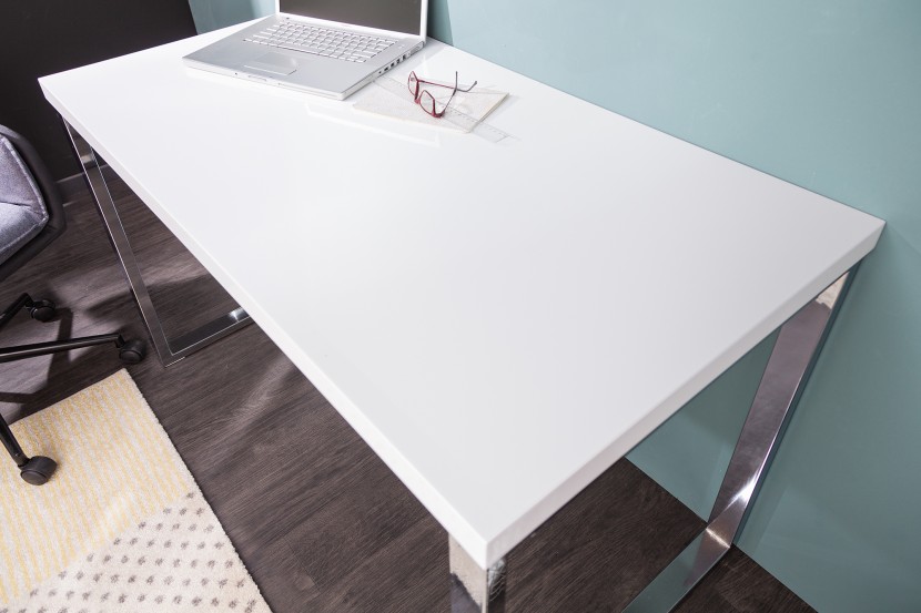 Scrivania moderna WHITE DESK 120cm white high gloss office desk