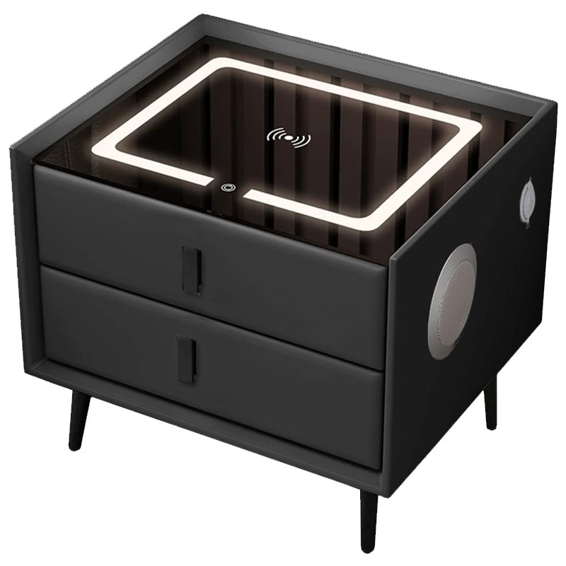 Table De Chevet Haut-Parleur Bluetooth recharge USB et sans Fil ...