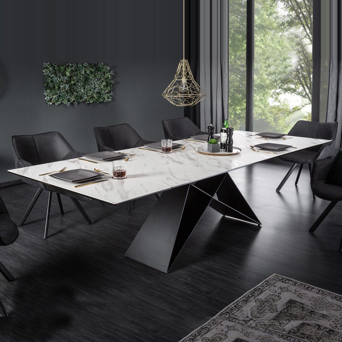 Table de salle à manger moderne en céramique PROMETHEUS aspect marbre ...