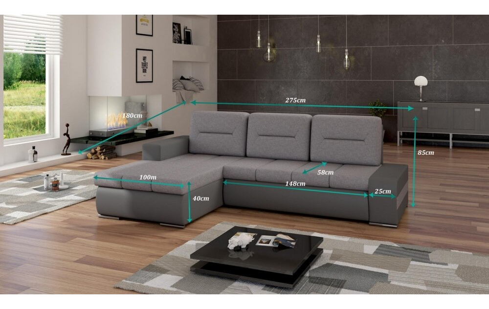 Canapé d'angle convertible Ottavio