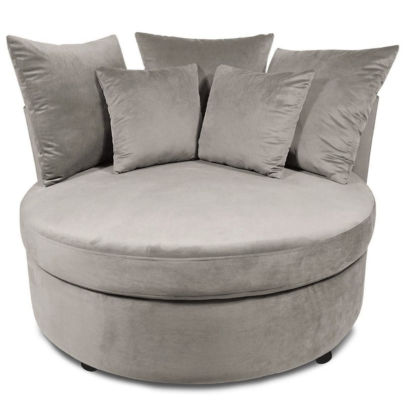 Grand Fauteuil Pouf Rond Design Avec Coussins MAXWELL - Couleurs ...
