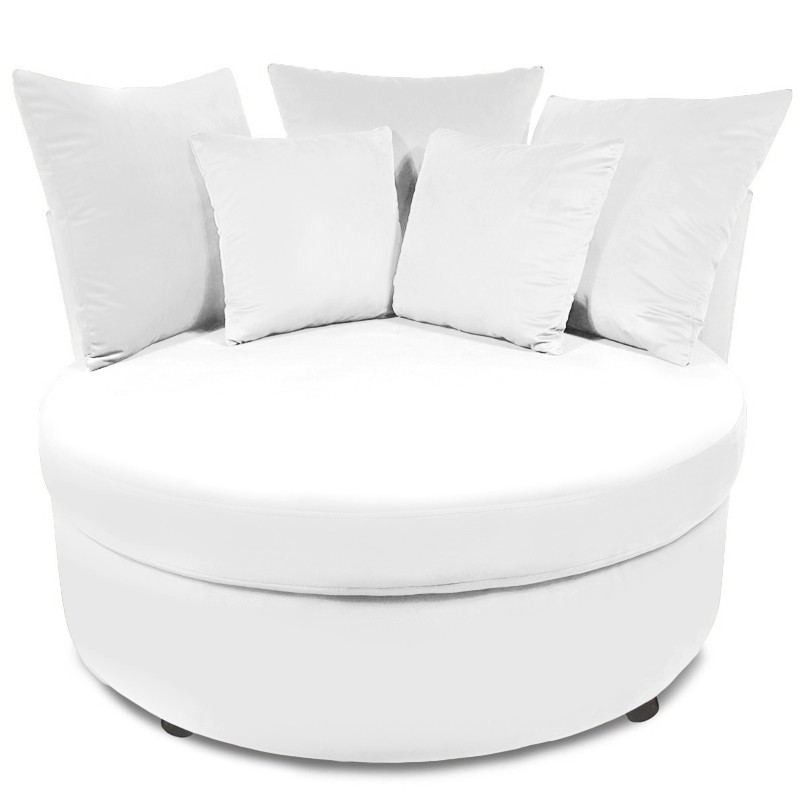 Grand Fauteuil Pouf Rond Design Avec Coussins MAXWELL - Couleurs ...