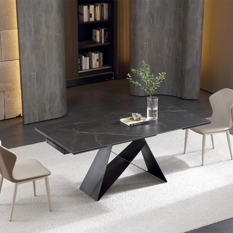 Table de salle à manger moderne en céramique PROMETHEUS aspect marbre ...