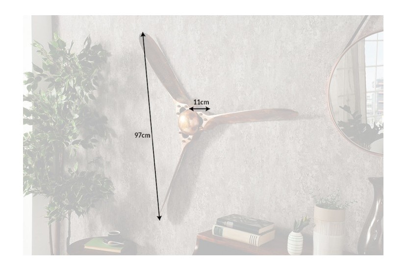 Décoration murale authentique SCREW III 97cm cuivre flammé Avion Hélice