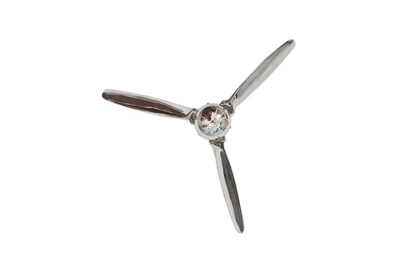 Décoration murale authentique SCREW III 90cm argenté Avion Hélice