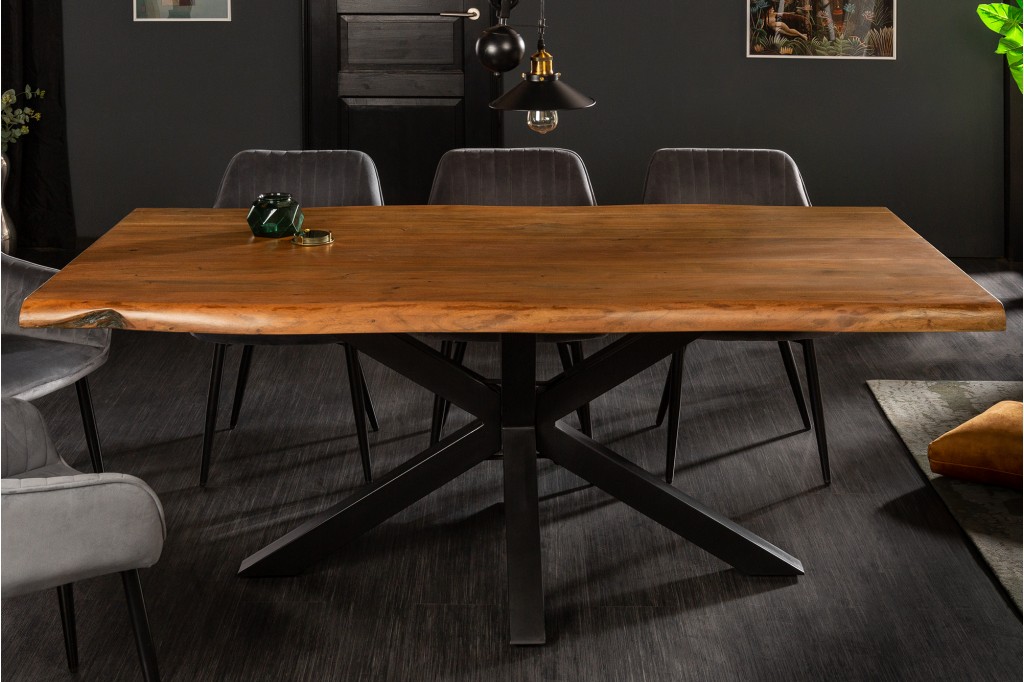 Table de salle à manger en tronc d'arbre massif MAMMUT NATURE 180cm ...