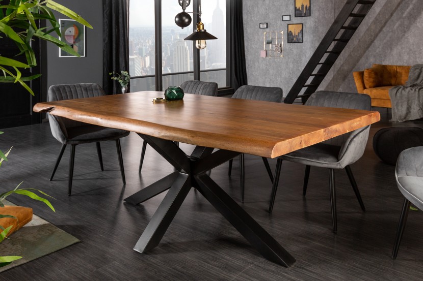 Table de salle à manger en tronc d'arbre massif MAMMUT NATURE 180cm ...