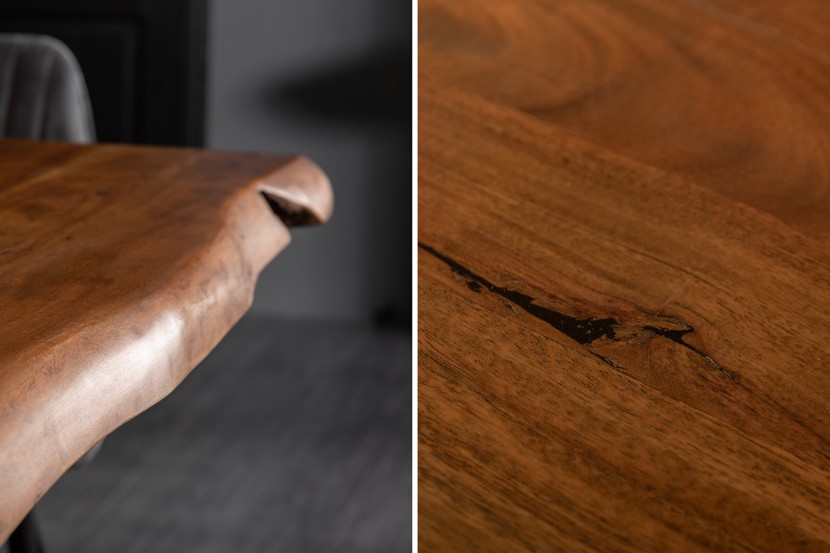 Table de salle à manger en tronc d'arbre massif MAMMUT NATURE 180cm ...