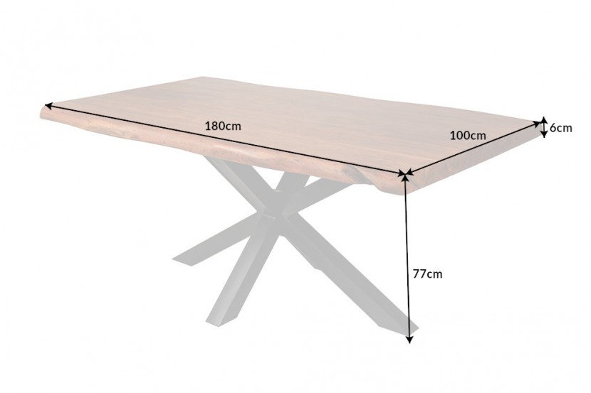 Table de salle à manger en tronc d'arbre massif MAMMUT NATURE 180cm ...