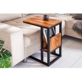 Table d'appoint industrielle CONCIERGE 45cm Sheesham bois stone finish ...