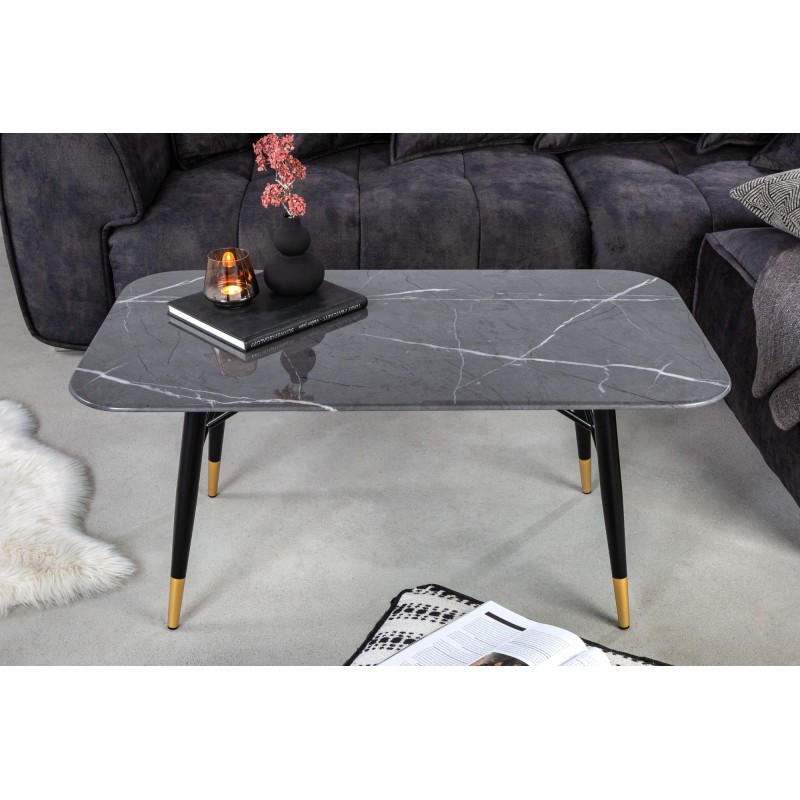 Eleganter Couchtisch BOUTIQUE 80cm weiÃ rund Kristallglas mit Marmor ...