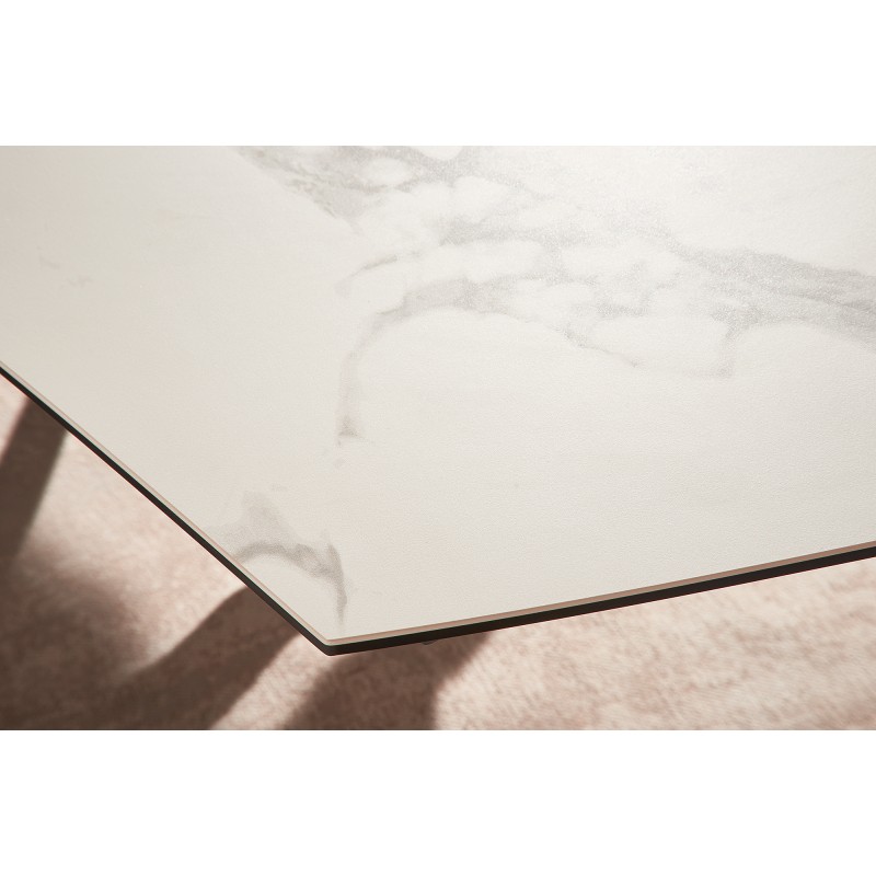 Table de salle à manger à rallonges INCEPTION 130-190cm blanc aspect ...