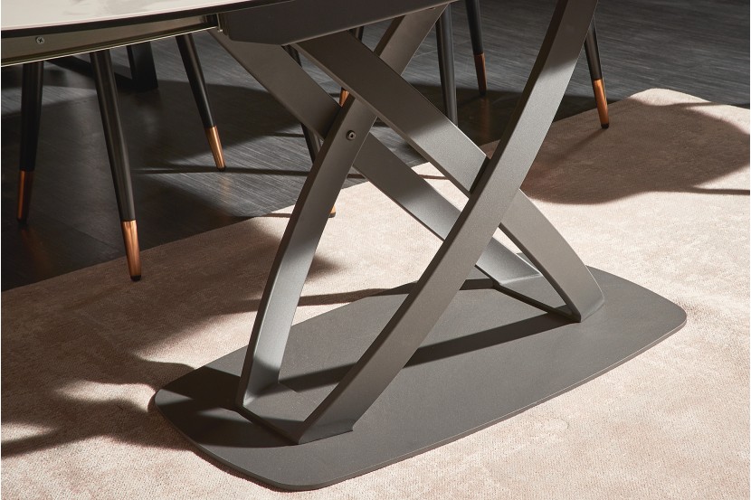 Table de salle Ã manger Ã rallonges INCEPTION 130-190cm blanc aspect ...