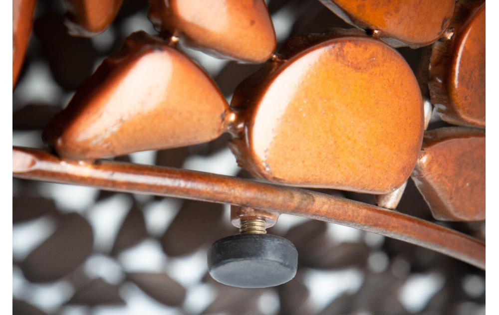 Table basse artisanale STONE MOSAIC 72cm cuivre aspect mosaïque