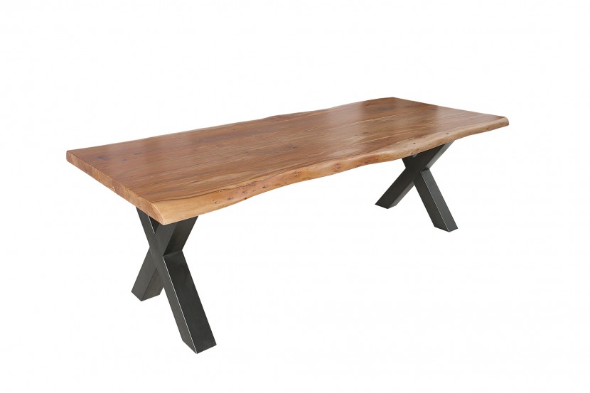 Table de salle à manger en tronc d'arbre massif MAMMUT NATURE 240cm ...