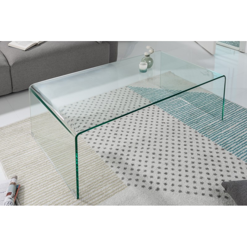 Table basse extravagante en verre FANTOME 90cm transparent